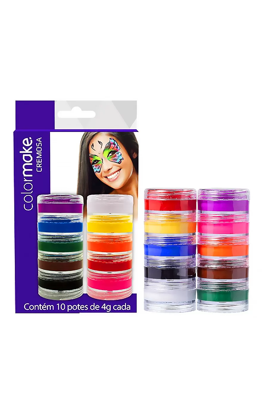 Kit Tinta Facial Cremosa - Com 10 cores - Emfantasy