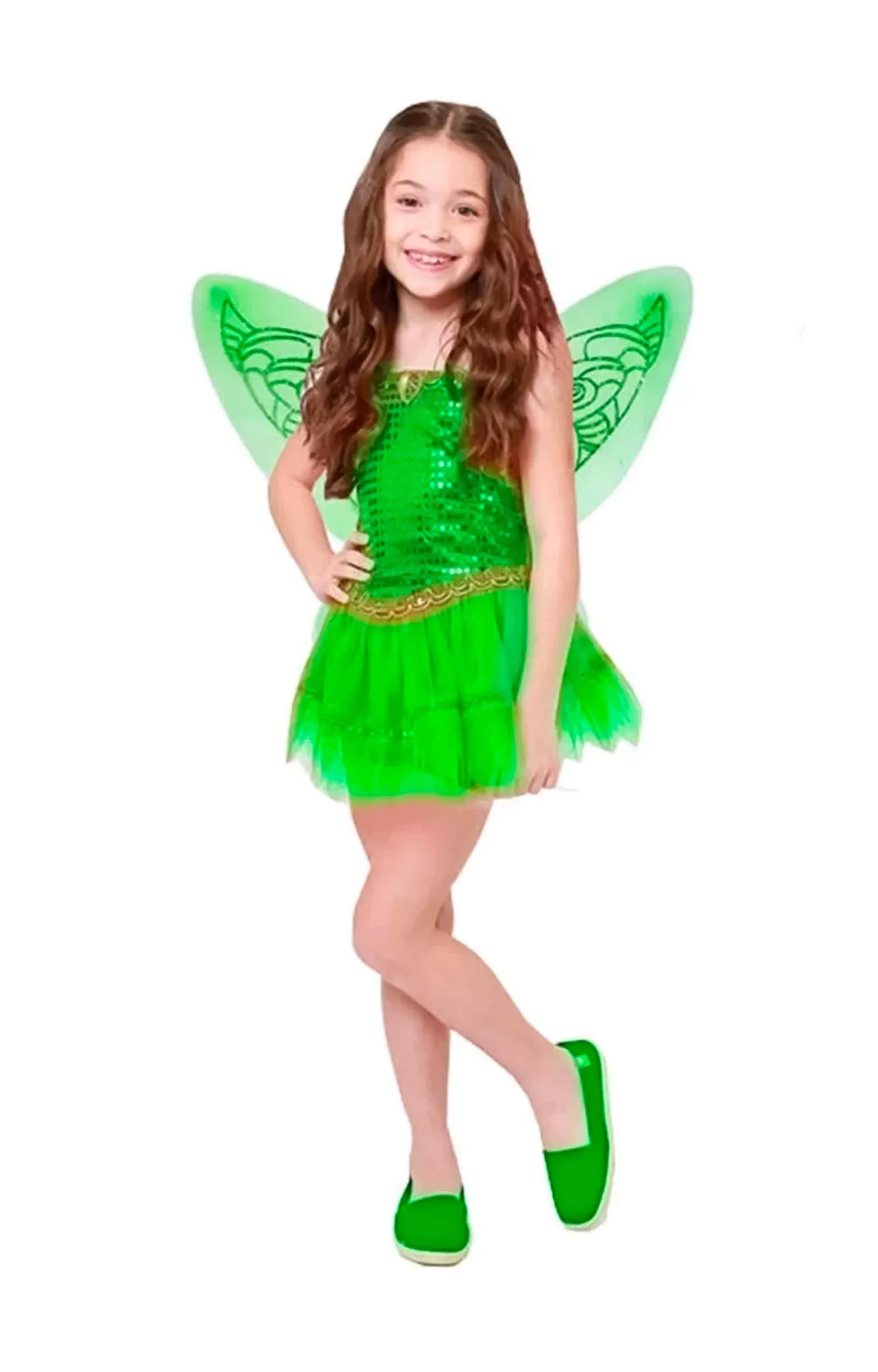 Vestido Fantasia Infantil Fada Verde - Emfantasy