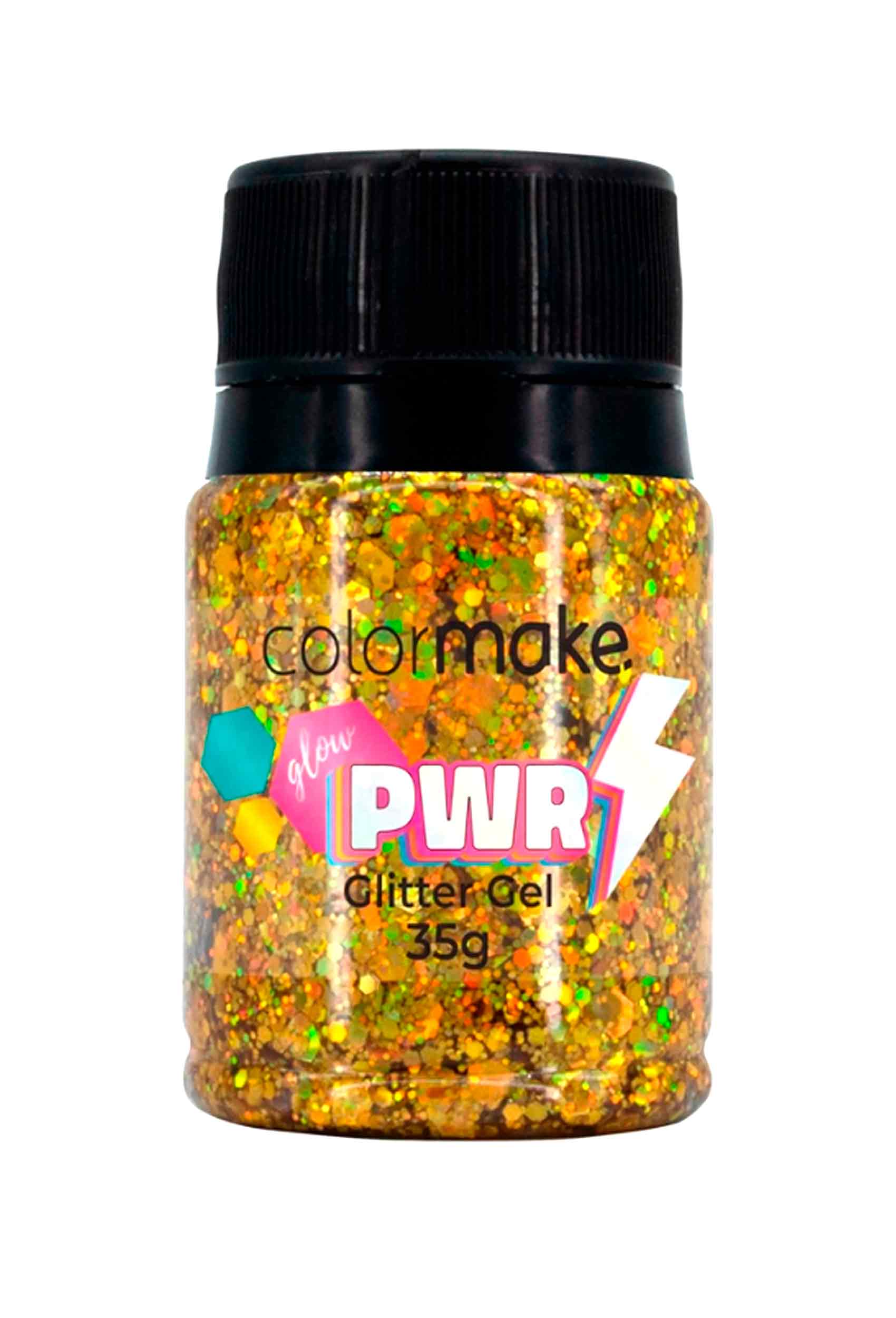 Gel Glitter Glow Power - Dourado - Emfantasy
